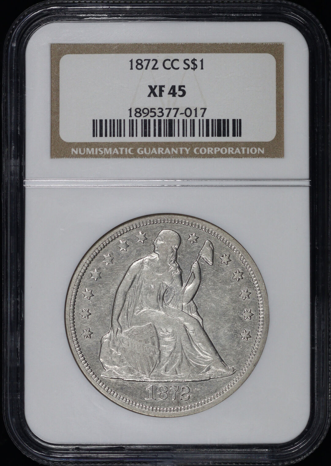 1872-CC Liberty Seated Dollar NGC XF-45 | Northern Nevada Coin