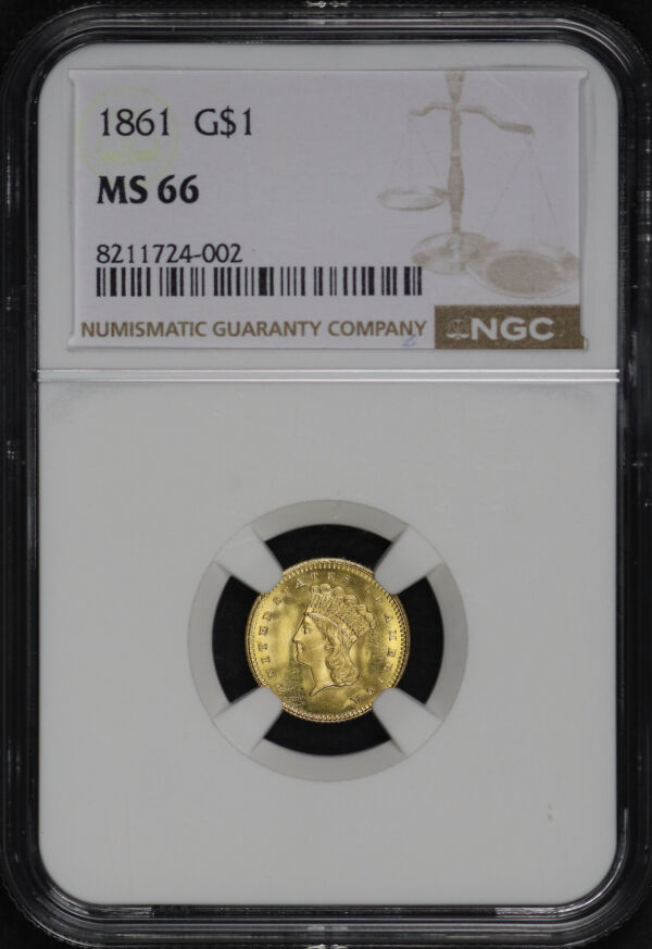 1861 Gold Dollar Type 3 NGC MS-66 | Northern Nevada Coin