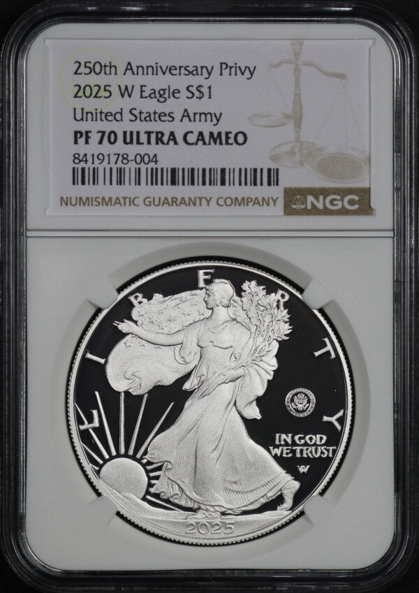 2025-W Silver Eagle NGC PF-70 UC 250th Anniversary Privy United States ...
